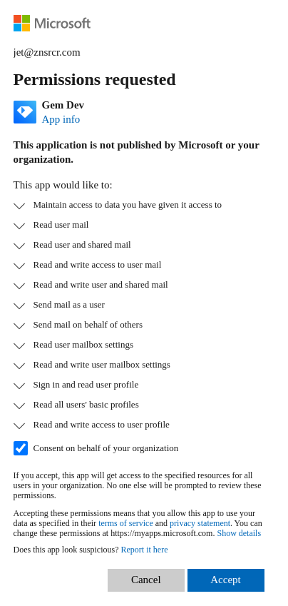 Configuring Consent For Gem In Microsoft Office 365 Gem